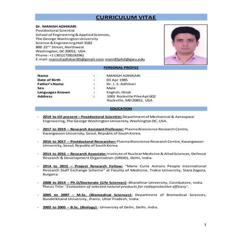 Manish adhikari Resume | DOC
