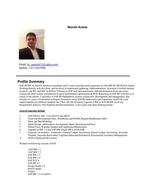 SAP_Resume_20thJuly | PDF