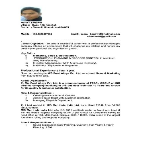 Manish Resume | PDF