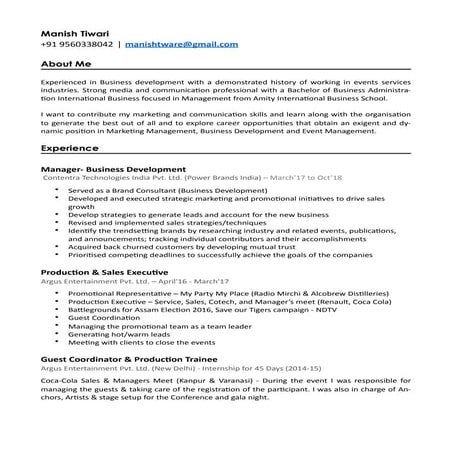 Manish's resume | PDF