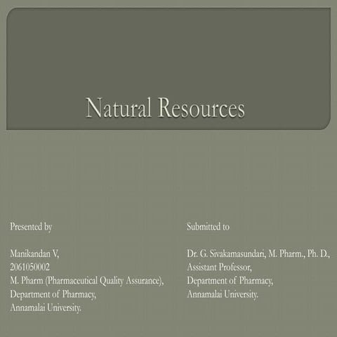 Natural Resources | PPTX | Chemistry | Science