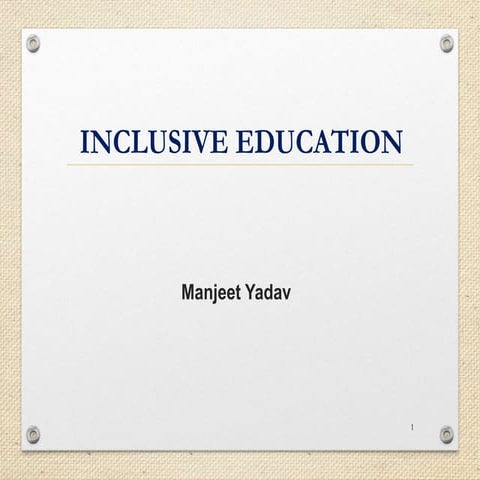 Inclusive Education | PPTX | Special Needs Kids | Parenting