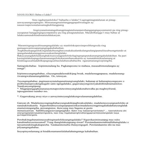 Manloloko | DOCX