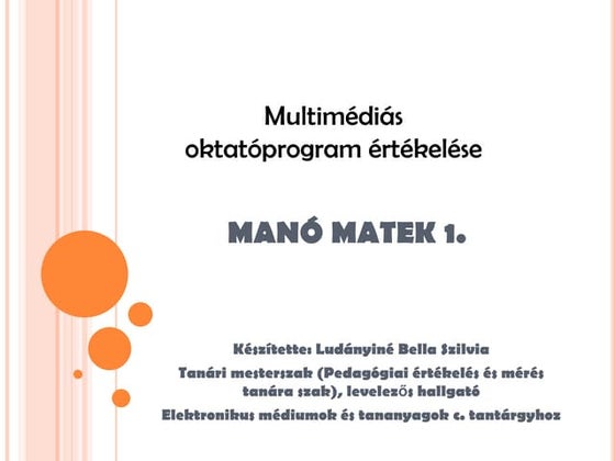 Manó matek | PPT