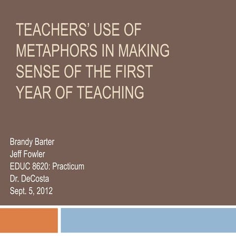 Teachers' Use of Metaphors | PPT