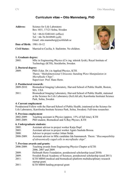 PhD CV: Postdoctoral Research | PDF