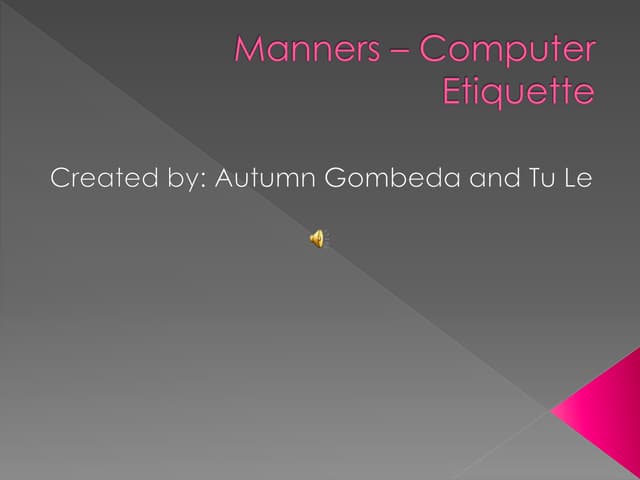 Computer lab etiquette | PPT