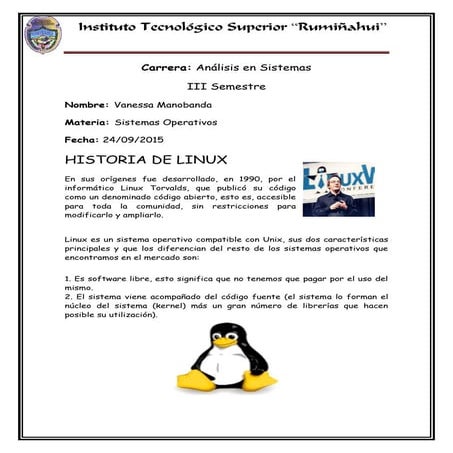 Línea del tiempo de linux | DOCX