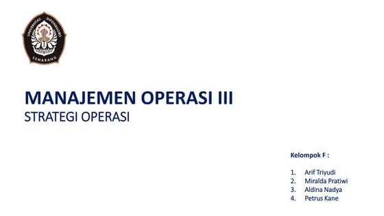 Strategi Operasi | PPTX