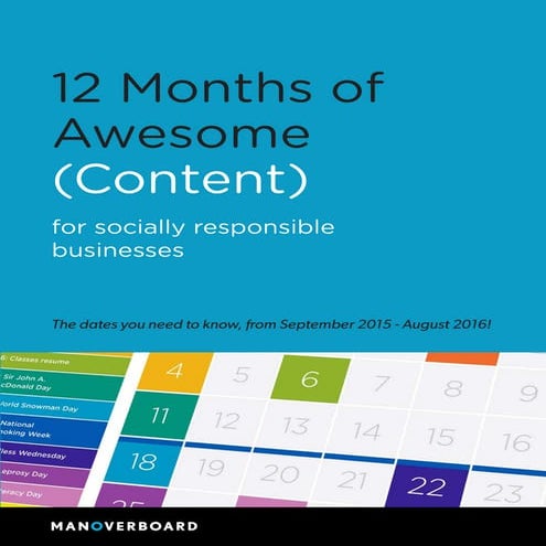 Manoverboard 12-months-content-csr-calendar-2015-2016 | PDF
