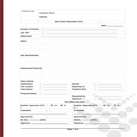 Manpower requisition form | DOC