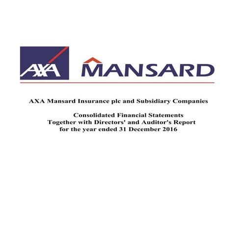 AXA Mansard Insurance annual report 2016 | PDF