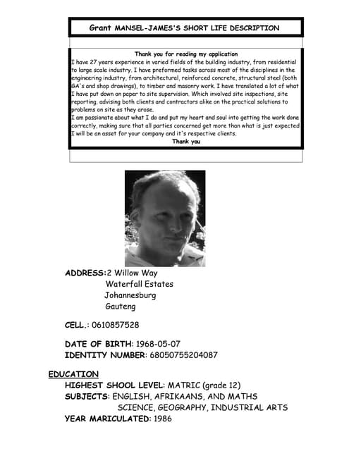 Taiwan Resume[ new 6.BB ] Construction | PDF