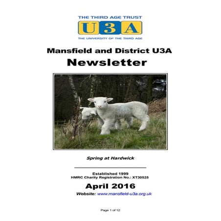 Mansfield U3A Newsletter: July 2016 | PDF