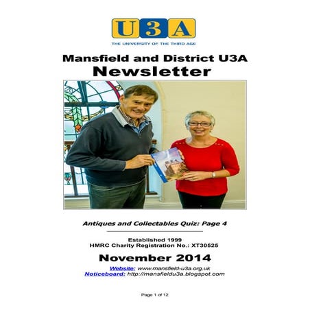 Mansfield U3A Newsletter: November 2014 | PDF