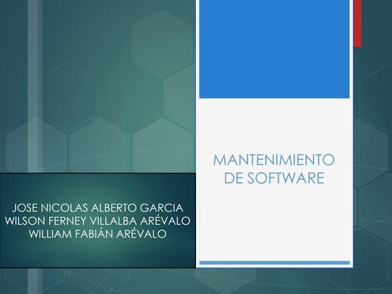 Mantenimiento de software | PPTX | Computing | Technology & Computing