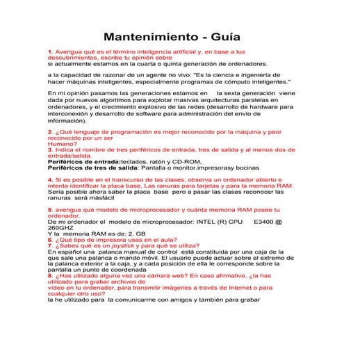 El ordenador-actividades | PDF