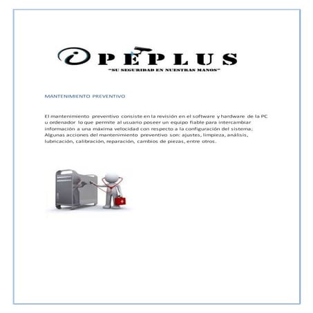 Mantenimiento preventivo y correctivo | DOCX | Computing | Technology & Computing