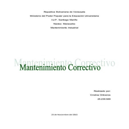 Mantenimiento correctivo | DOCX