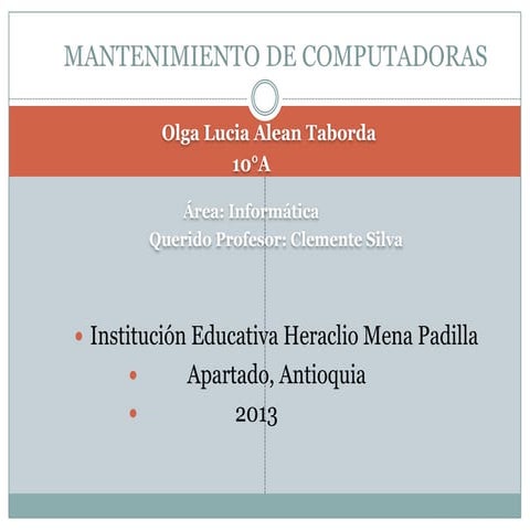 Mantenimiento de computadoras | PPTX