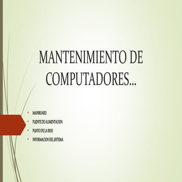 Mantenimiento de computadores ACA segunda entrega | PPTX | Computer Peripherals | Computing