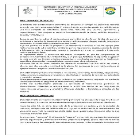 Mantenimiento Preventivo | PPTX