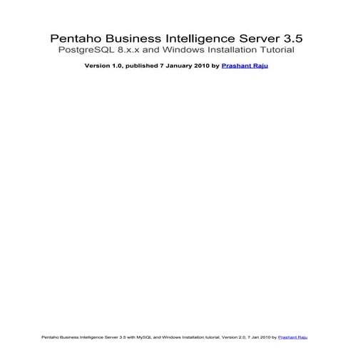 Manual de instalacion pentaho | PDF