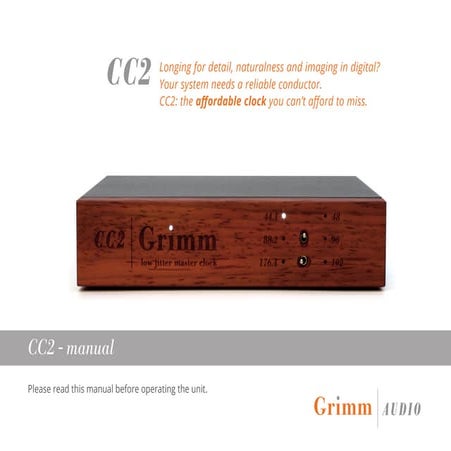Grimm Audio CC2 Manual - ultra-low-jitter Master Clock | PPT