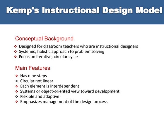 Kemp’s instructional design model | PPTX