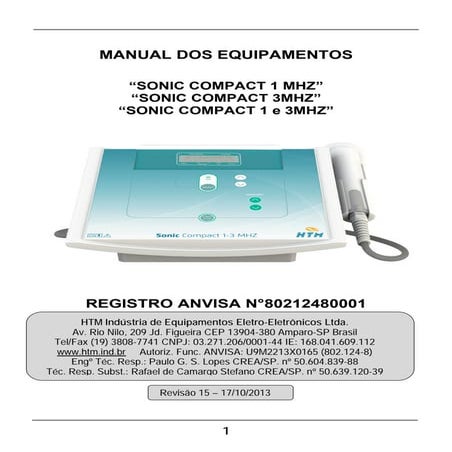 Manual Ultrassom Sonic Compact HTM | PDF