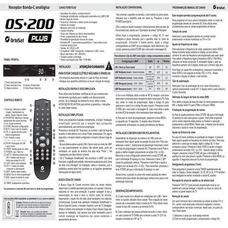 Manual orbisat-os200-plus | PDF