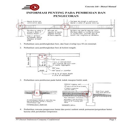 Manual pembesian dan pengecoran | PDF