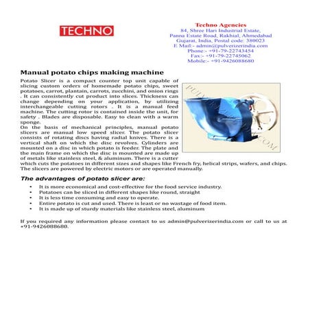 Manual potato-chips-making-machine | PDF