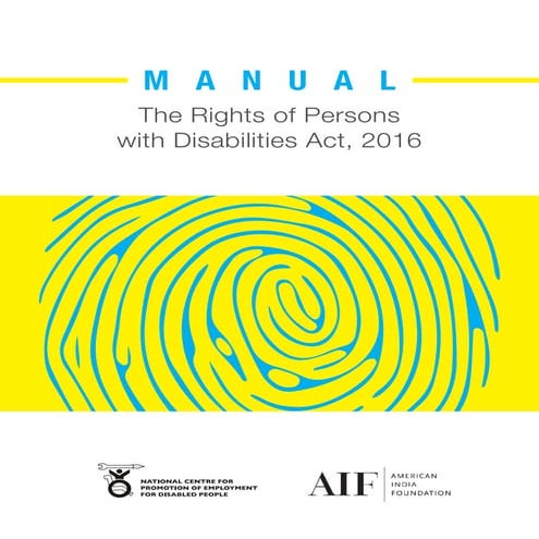 Manual on The Rights of Persons with Disabilities (RPWD) Act, 2016 | PDF