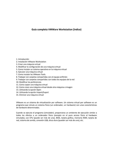 manual de instalación de VMWARE WORSTATION | PPTX