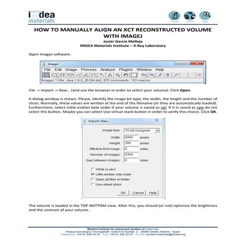 How to manually align an XCT reconstructed volume with ImageJ | PDF