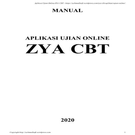 Manual aplikasi ujian online zya cbt public - administrator | DOCX