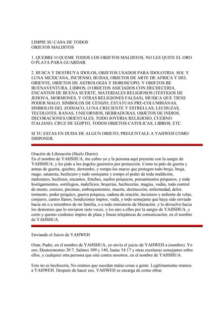 Oración para romper maldiciones impuestas | PDF