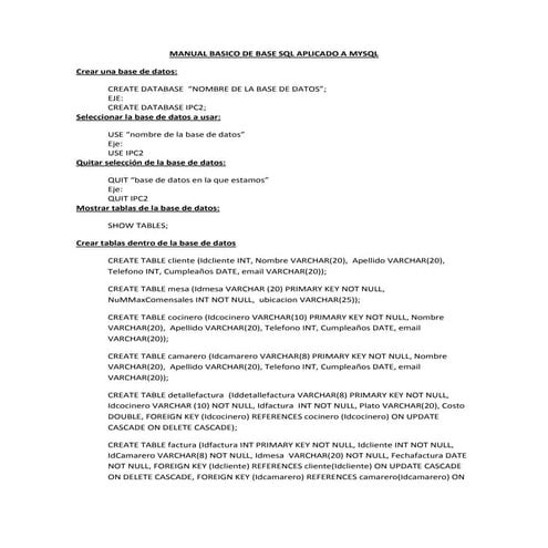 Manual basico de sql mysql conceptos | DOCX