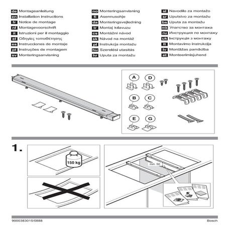 Manual bosch accesorio de unón para encimera hez394301 | PDF