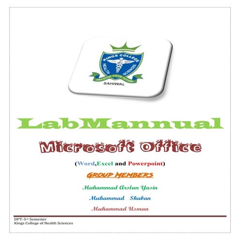 Computer Manual (Lab Mannual, Computer Application) by Muhammad Arslan ...