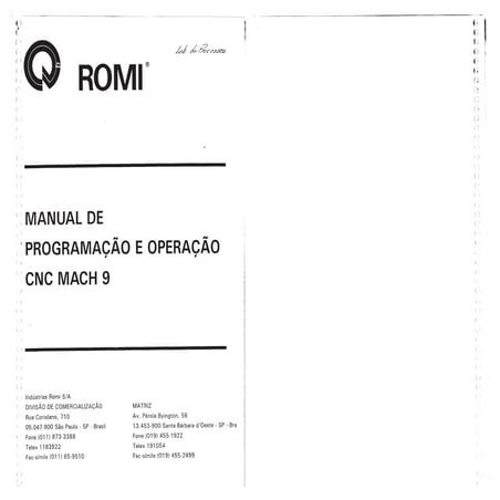 Manual cnc mach 9 r | PDF
