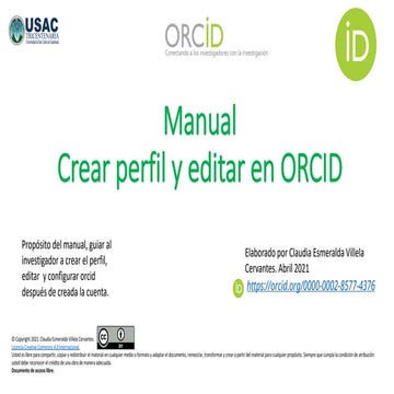 Manual crear perfil y editar en orcid | PDF