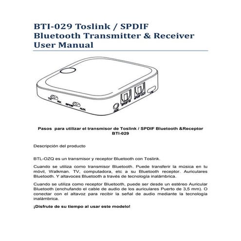 Manual de bluetooth rx tx | PDF