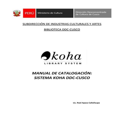 Manual de catalogación koha | PDF