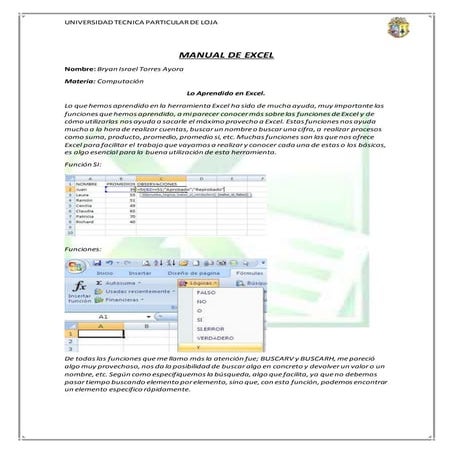 Manual de excel | DOCX