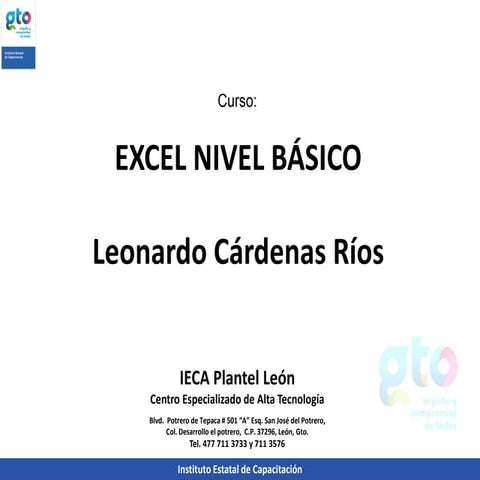 Manual teórico de Microsoft Excel nivel básico | PDF
