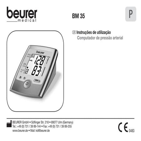 Manual de Instruções do Medidor De Tensão Arterial BM 35 da Beurer | PDF