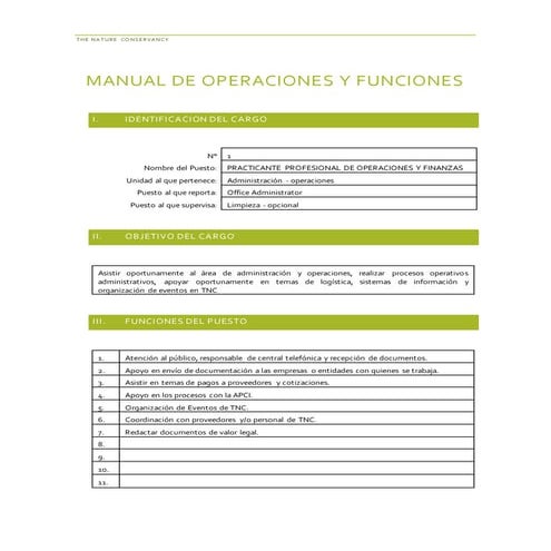 Manual de operaciones y funciones practicante operaciones tnc | DOCX