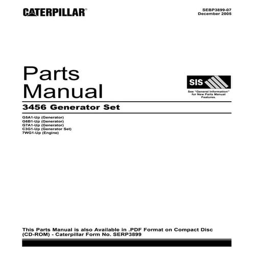 Manual de Partes Motor 3456 - Engine Caterpillar | PDF